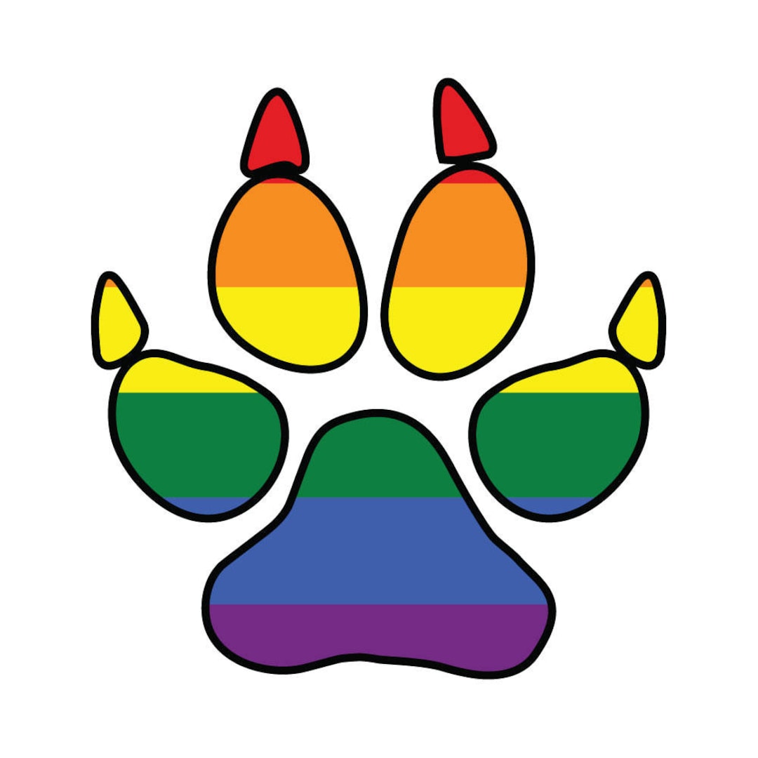 LGBT Rainbow Canine Pawprint Furry Pride and Animal Lovers - Etsy