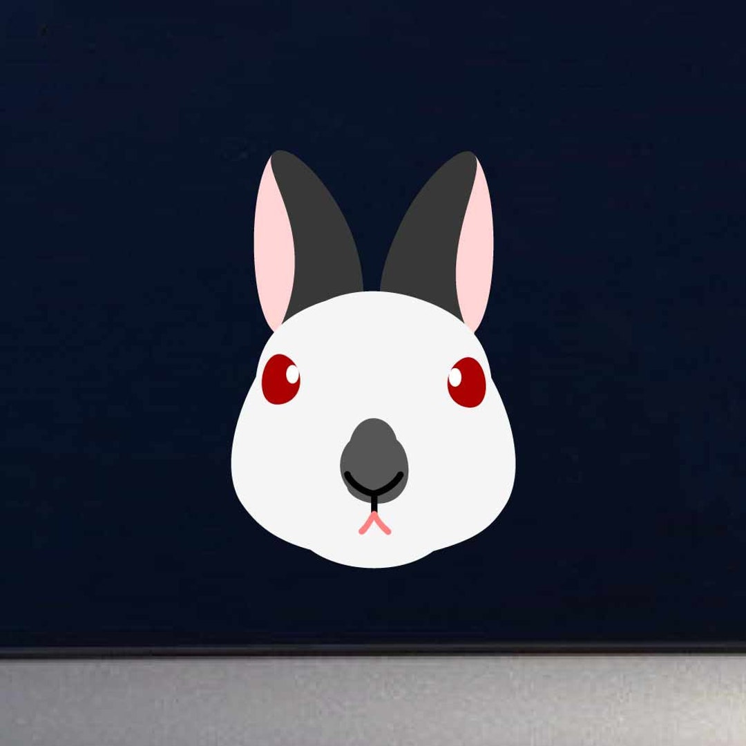 Himalayan Rabbit Face - Indoor Outdoor Vinyl Decal - Etsy