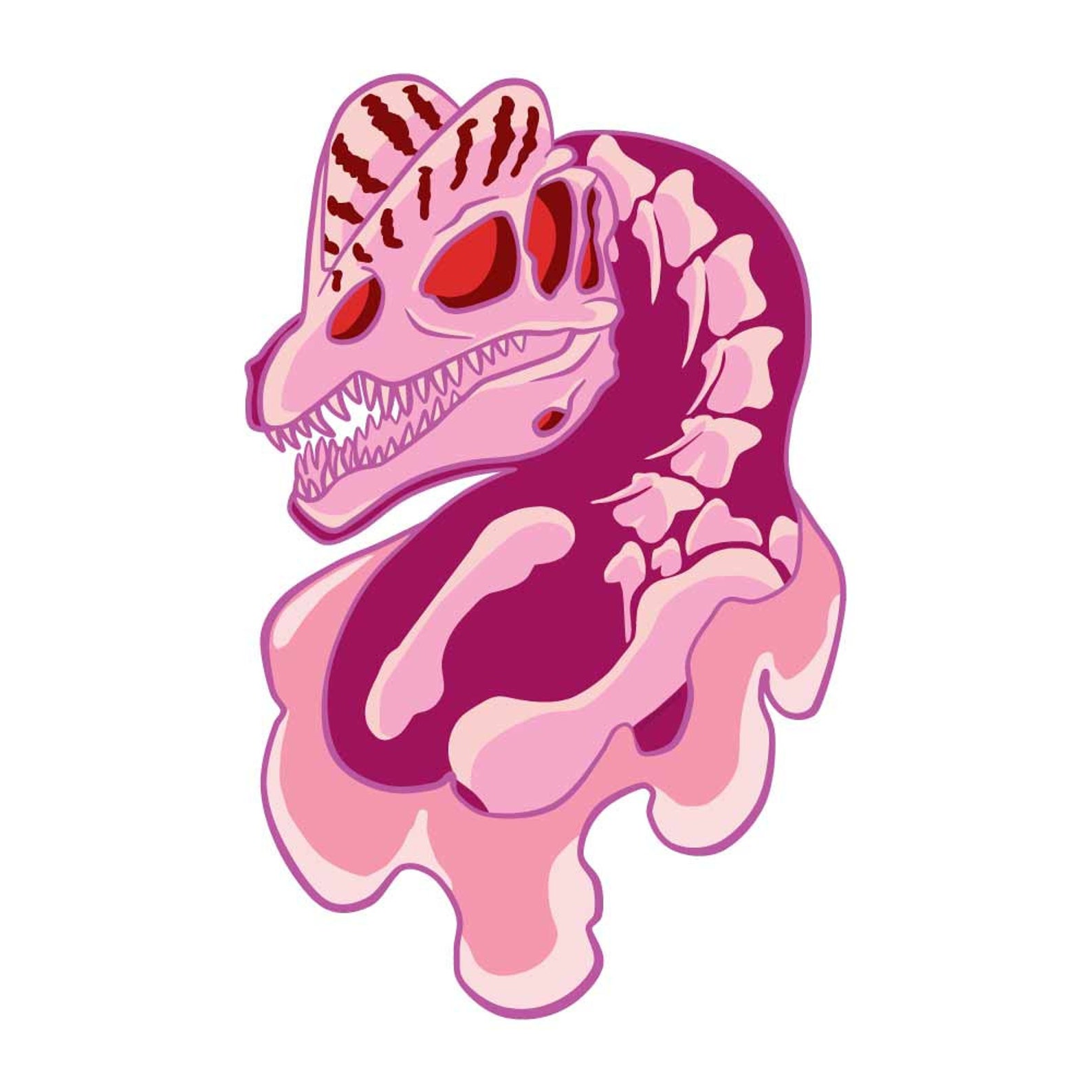 Dilo Dilophosaurus Skeleton With Goo Drips Multiple Colors - Etsy Hong Kong