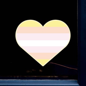 Pangender Heart, LGBTQIA+ Pride Flag - Full Color Static Window Cling ...