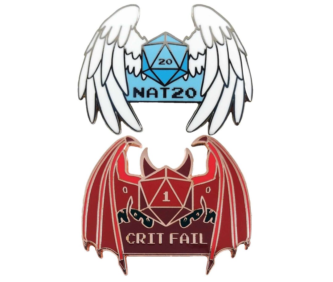 Nat 20 [natural 20] and Crit Fail [nat 1] Critical Hit Gaming Dice Roll ...