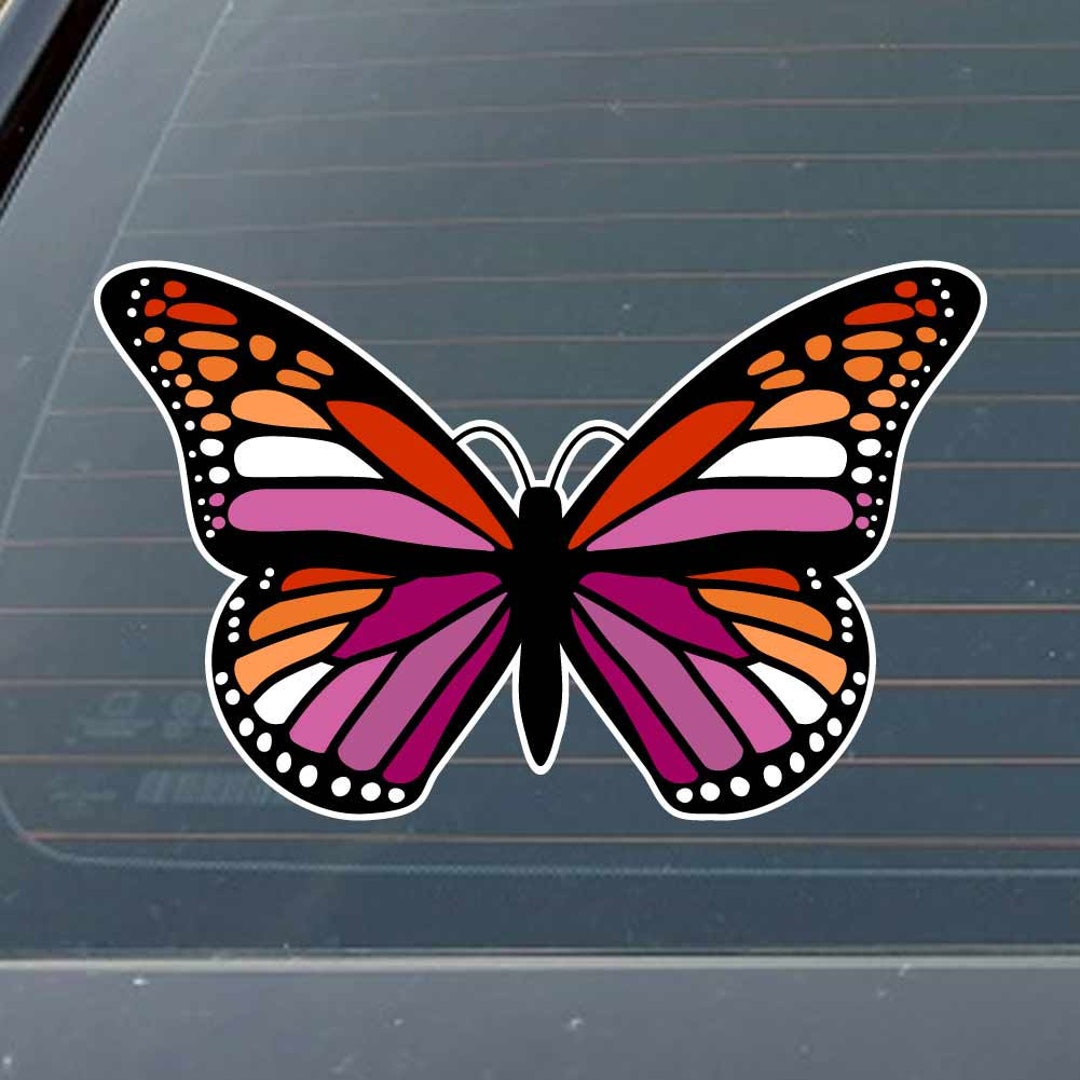 Inclusive Lesbian Monarch Butterfly Hidden Lgbtqia Flag Indoor Outdoor