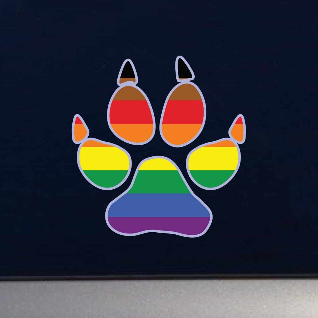 LGBTQ Inclusive Rainbow Pride Canine Dog Wolf Paw Print - Etsy