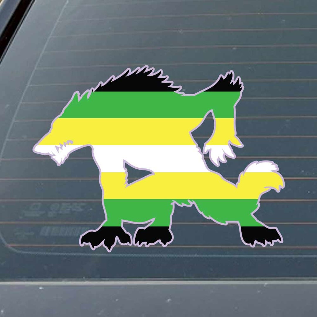 Metagender Werewolf, Therian Silhouette LGBTQIA Pride Furry Fandom ...