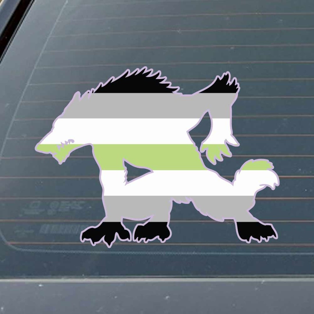 Agender Werewolf Therian Silhouette LGBTQIA Pride Furry - Etsy