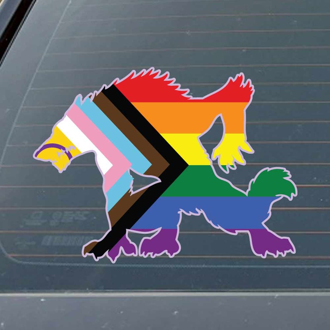 Intersex Progress Werewolf, Therian Silhouette LGBTQIA Pride Furry ...