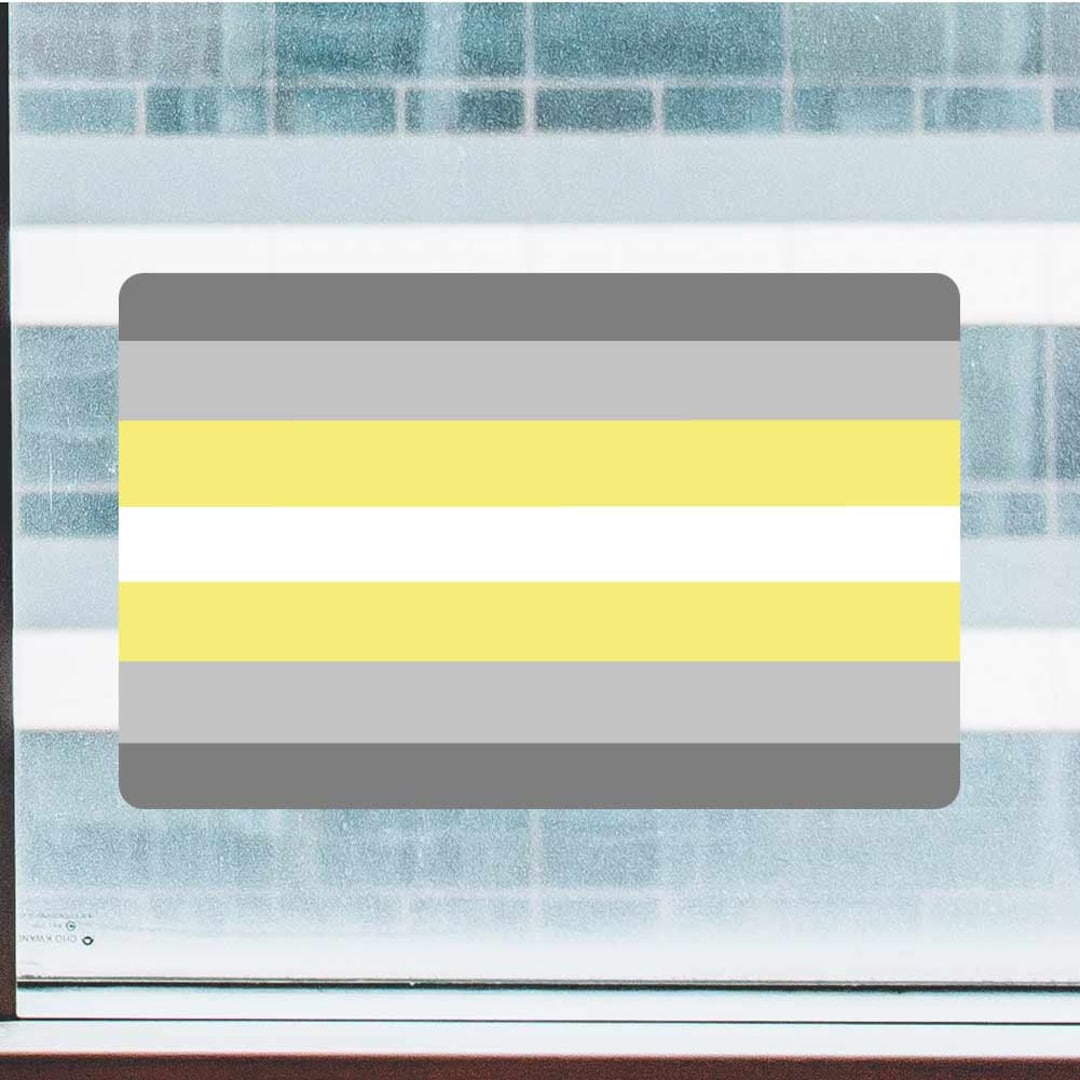 Demigender Flag, LGBTQIA+ Pride Flag - Full Color Static Window Cling ...