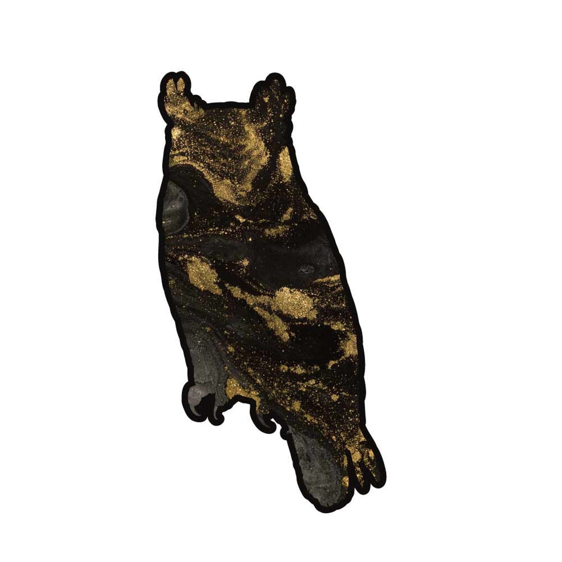 Owl Silhouette Swirl Paint Pour Indoor Outdoor Vinyl Decal - Multiple ...