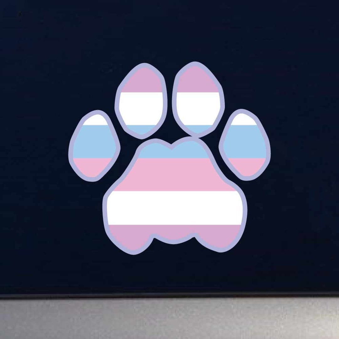 LGBTQ+ Bigender Pride Feline, Big Cat, Domestic Cat Paw Print ...