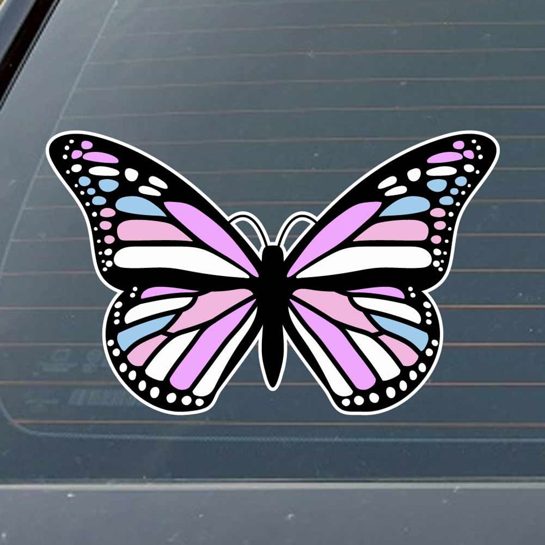 Bigender Monarch Butterfly, Hidden LGBTQIA Flag Indoor/outdoor Vinyl ...