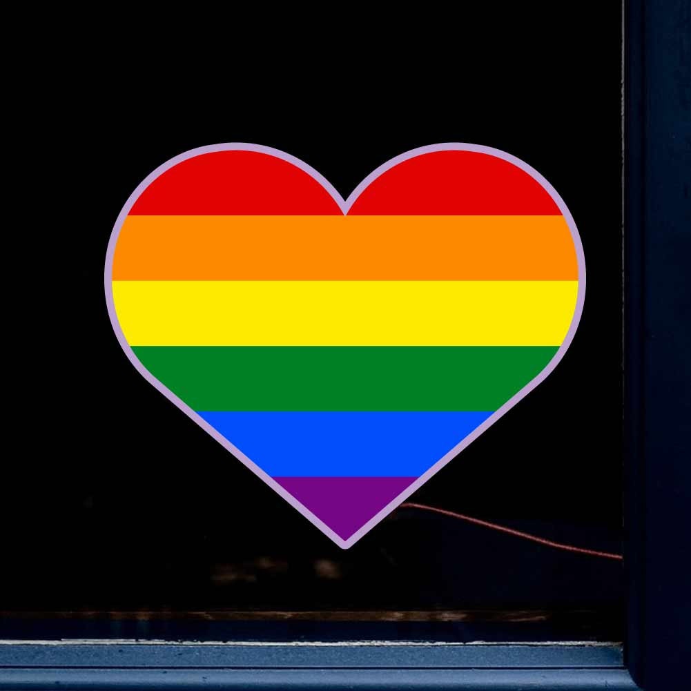 Rainbow Heart, LGBTQIA+ Pride Flag - Full Color Static Window Cling - Etsy