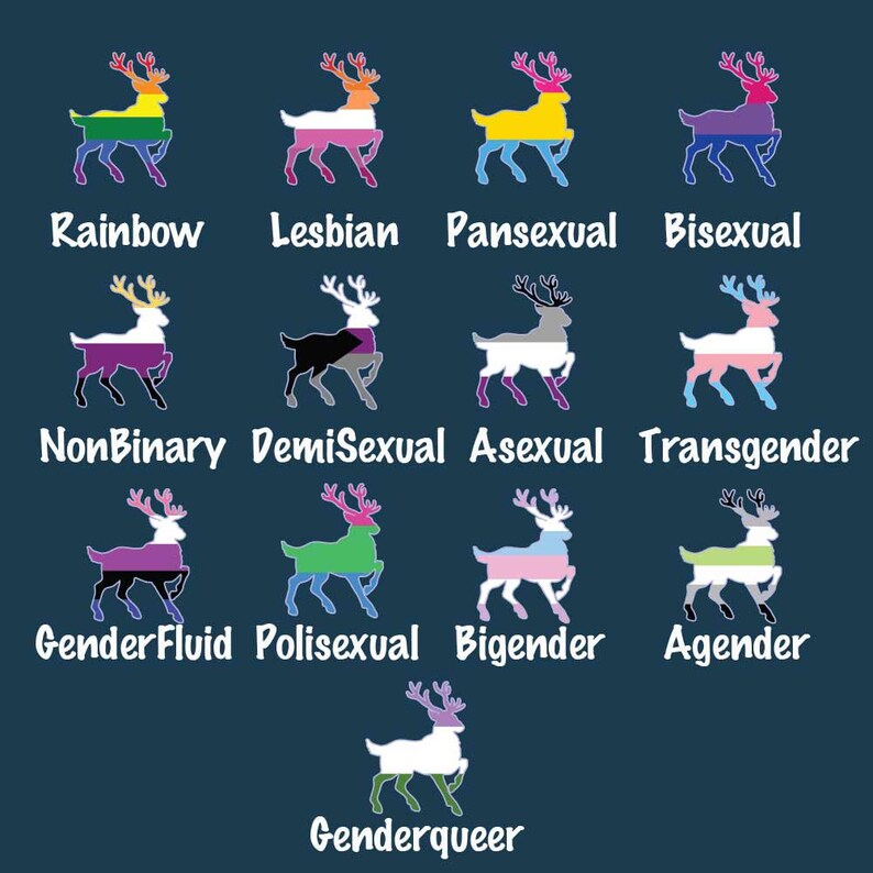 LGBT Pride Deer Buck Stag Silhouette Furry Fandom Many - Etsy