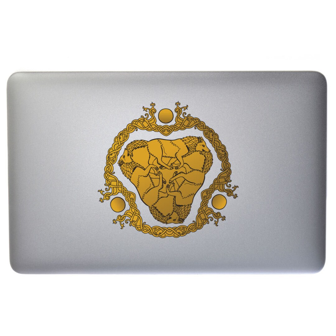 Gold Celtic Knot Infinity Wolves - Full Color Indoor Outdoor Vinyl ...
