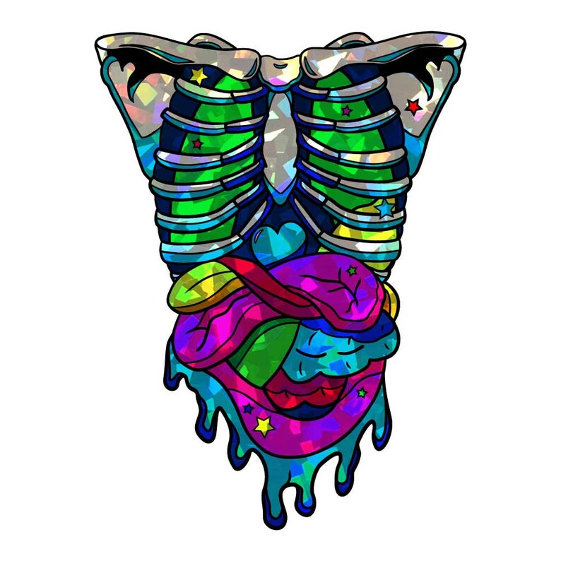 Candy Gore Rib Cage and Guts Retro Holographic Flake Indoor - Etsy