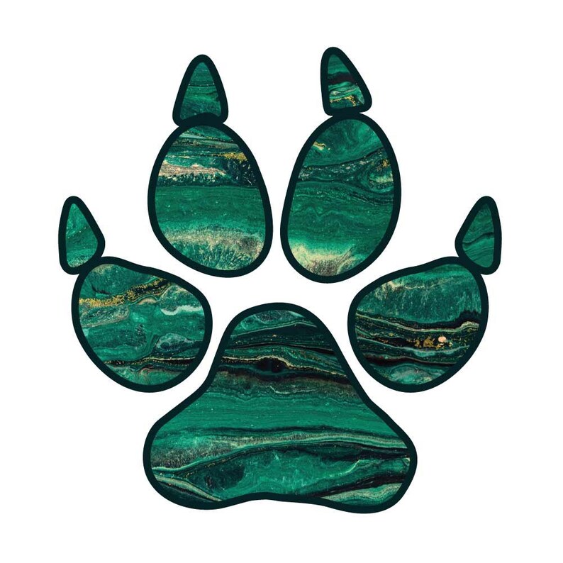 Canine Paw Print Silhouette Swirl Paint Pour Indoor Outdoor - Etsy