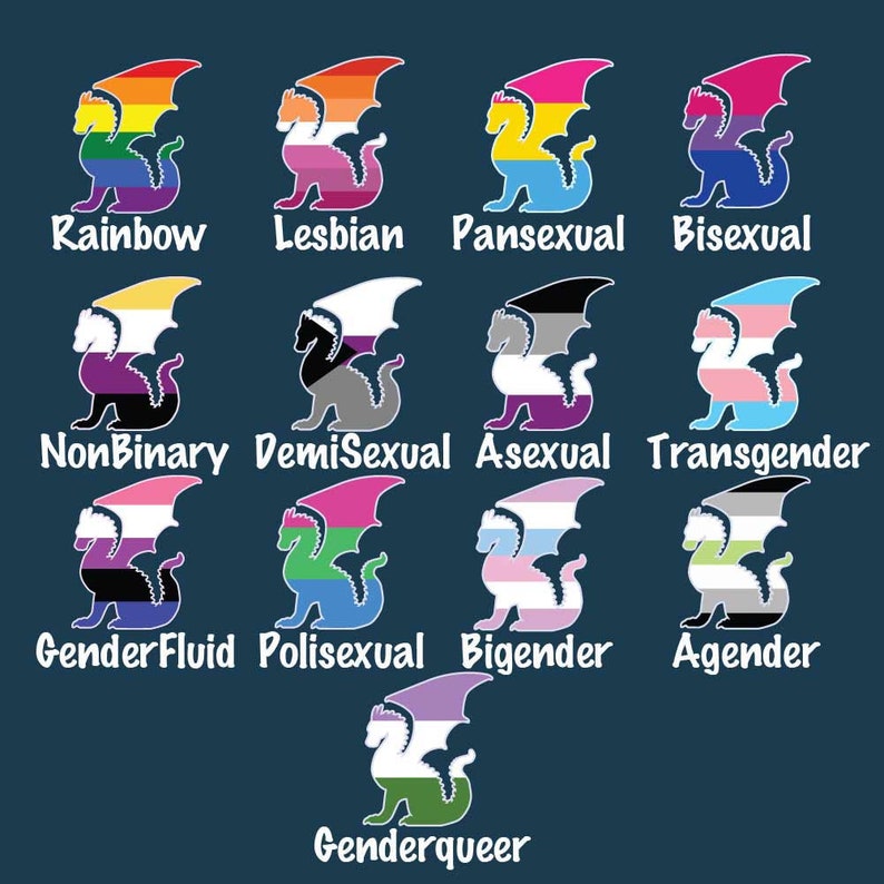 LGBT Pride Dragon Silhouette - Furry Fandom - Many Pride Flags Available- Indoor/outdoor Vinyl ...