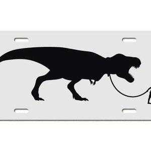 Little Boy Walking Tyrannosaurus Rex, T-rex Vanity / License Plate ...