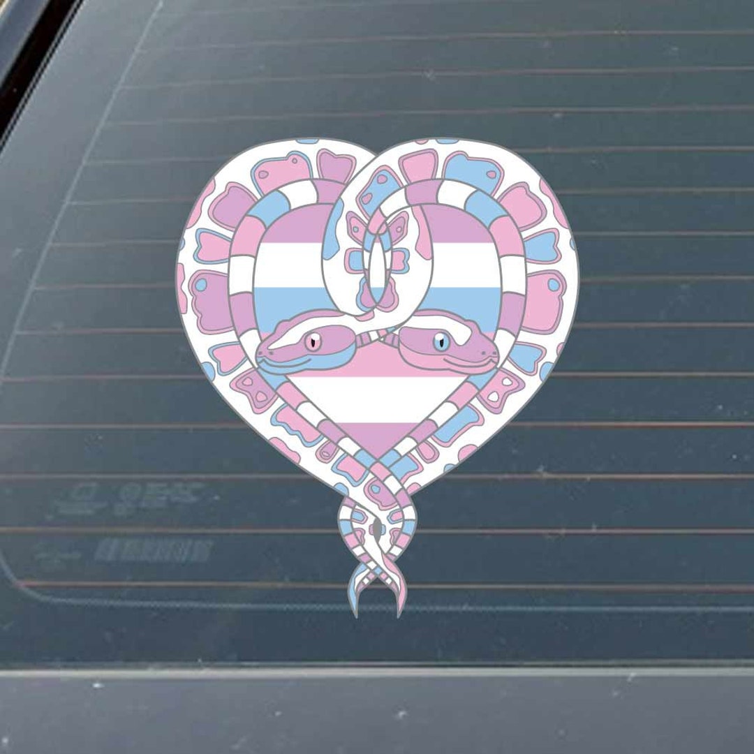 Bigender Boa Constrictors, Snake Heart - LGBTQ+ Flag - Indoor Outdoor ...