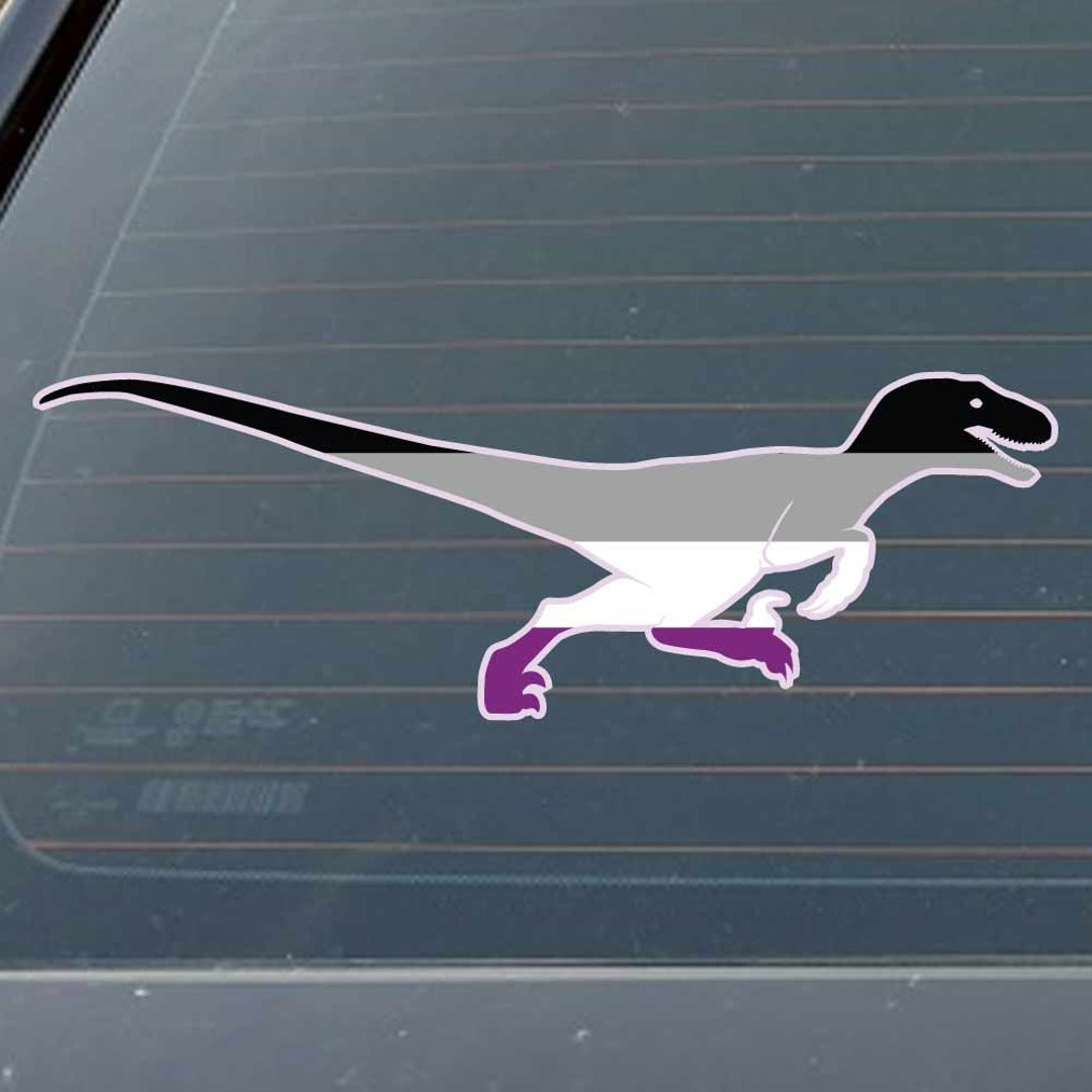 Running Raptor Asexual Flag - LGBTQ+ Pride - Indoor Outdoor Vinyl Decal ...