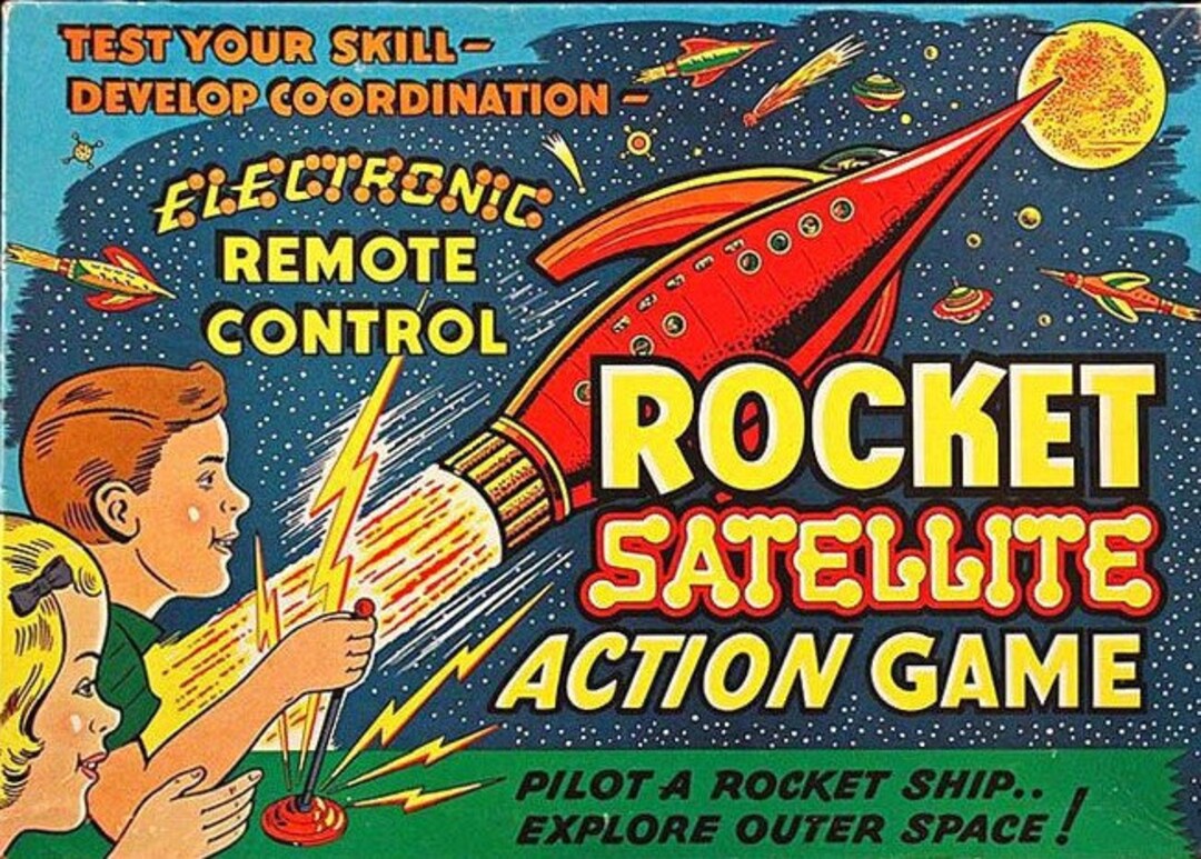 Rare Vintage 1950's "rocket Satellite" Action Game Space Rocket Vintage ...