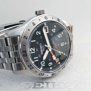 VIDEO* New "seiko Gmt" Explorer 40mm Ref 4R34 Steel Sports Watch Black ...