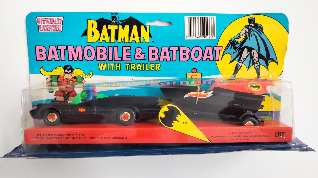 BATMAN & ROBIN Batmobile Batboat Ultra Rare 1970's Boxed Set Azrak ...