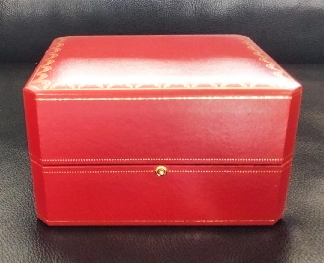 CARTIER Watch Box Red Gold Leather Genuine Luxury Watch Box (no Insert ...