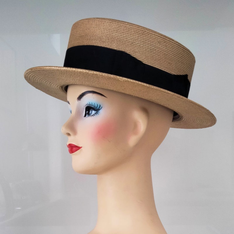 Straw Boater Hat - Etsy