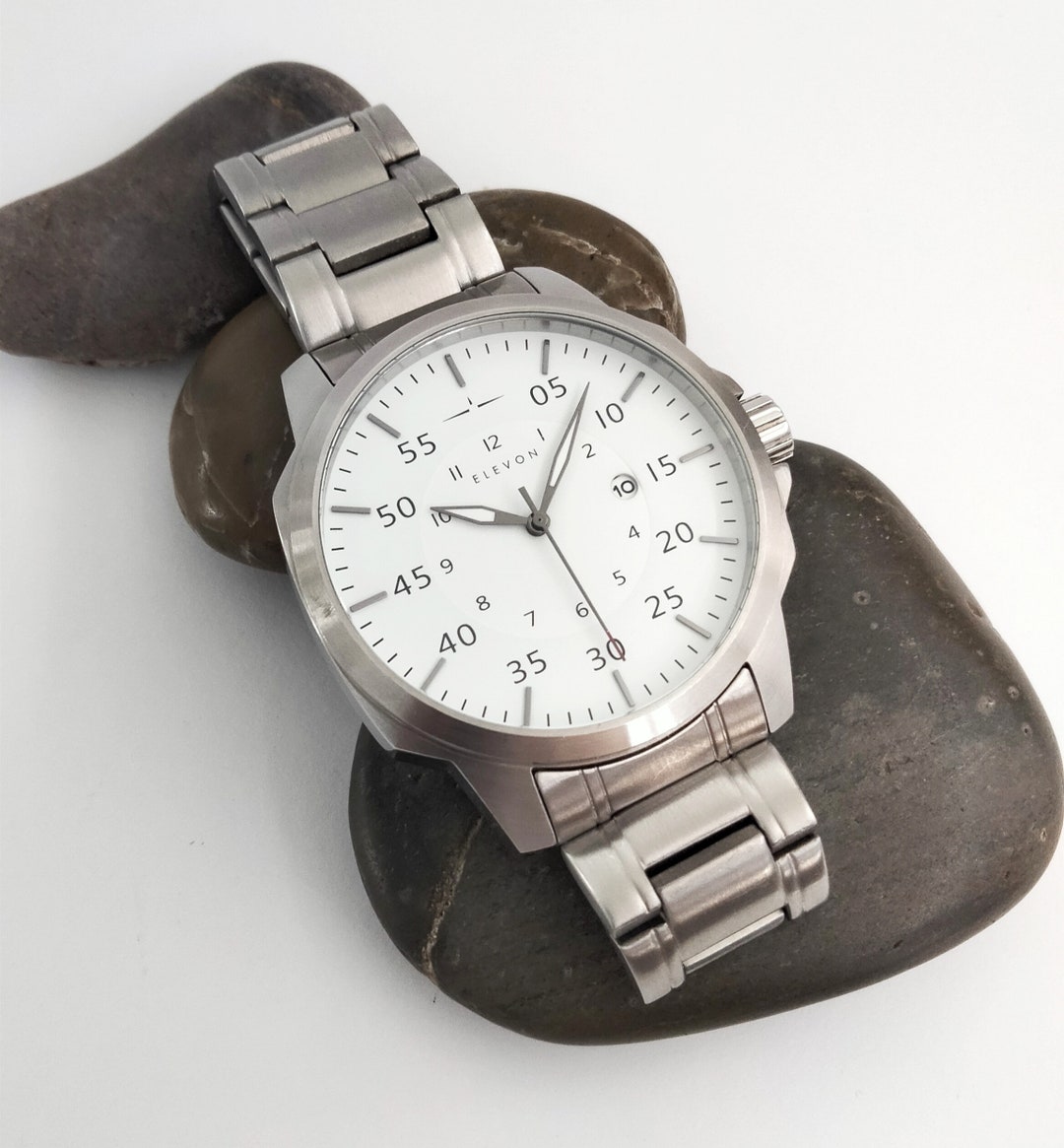 VIDEO* ELEVON (seiko) Stainless Steel Watch 48mm Case Japanese Quartz ...