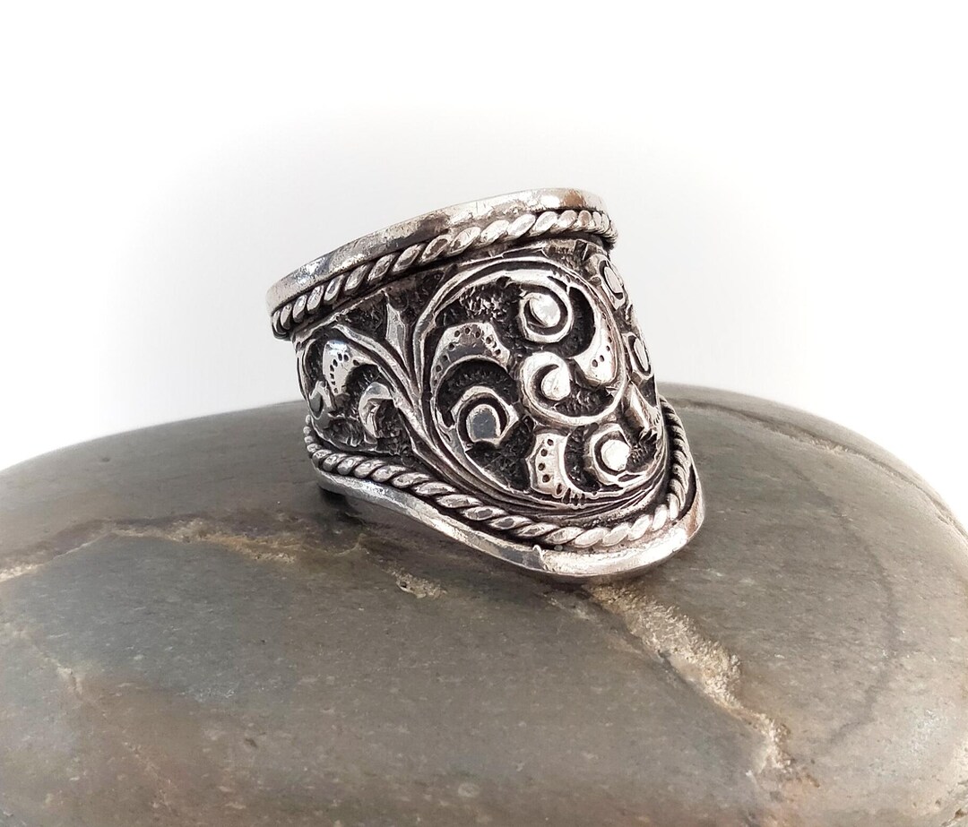 Vintage Silver Chunky Medieval Style Ring 925 Men's Silver Ladies ...