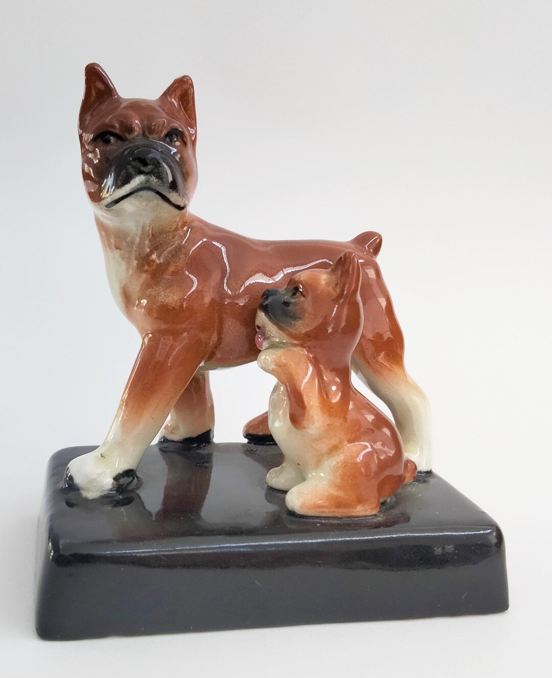 Vintage Porcelain Boxer Dog Pup Figurine Collectable Animal Fine China ...