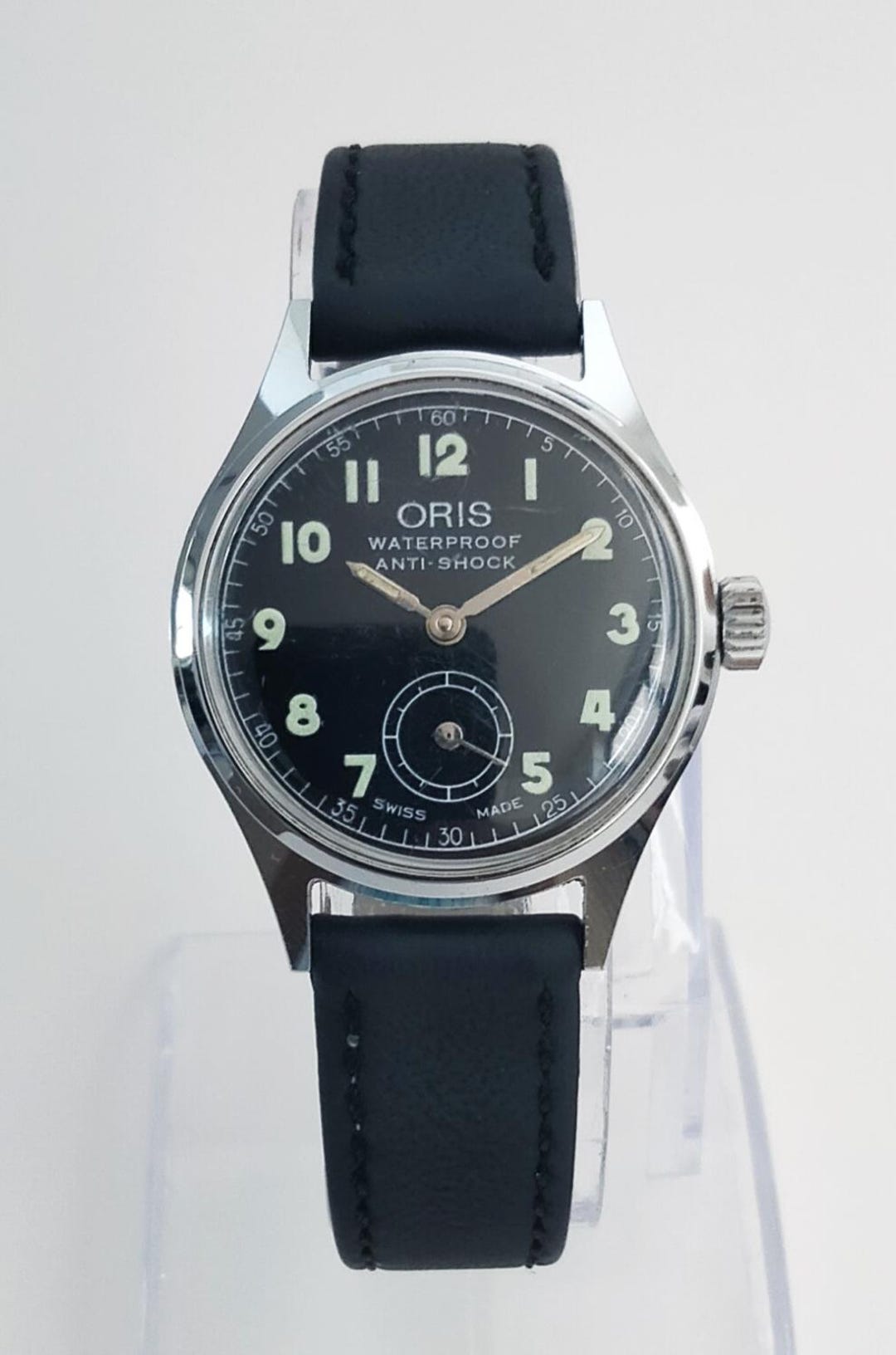 VIDEO* Vintage Swiss "oris" 28mm Black Dial Waterproof Antishock Men's ...