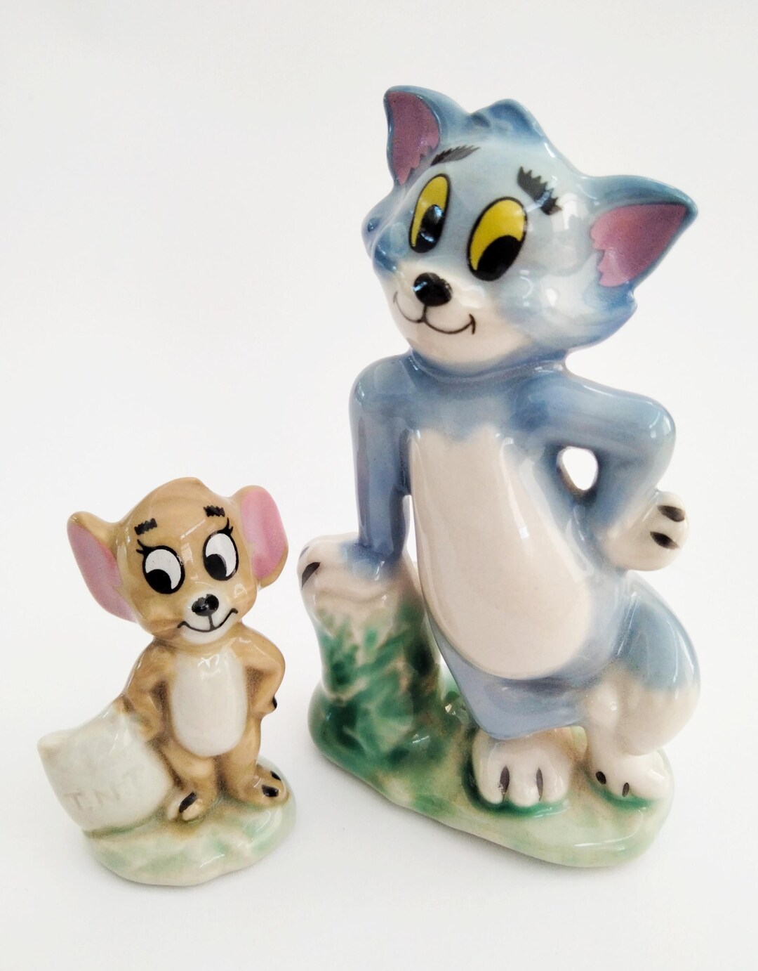 Vintage Wade "tom & Jerry" Glazed Ceramic Figurines TV Cartoon Show ...
