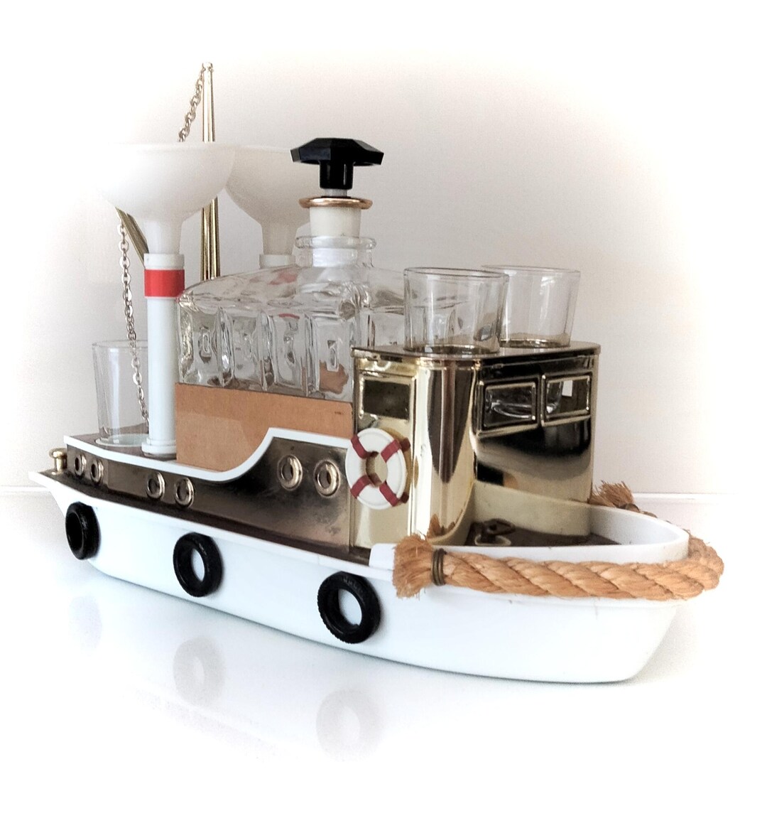 Rare Vintage Musical Ship Drink Decanter Sailing Boat Tug Boat ...
