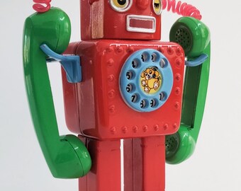 Vintage ATTACKING MARTIAN Classic Apollo Metal Robot Toy Space Toy Sci ...