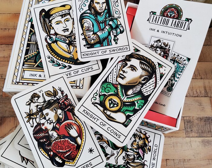 TATTOO TAROT ink & Intuition Rare Set Cards Full Set Boxed Tarot Occult ...