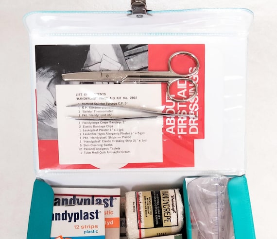Vintage Medical Handyplast First Aid Kit 1960's Shop … - Gem