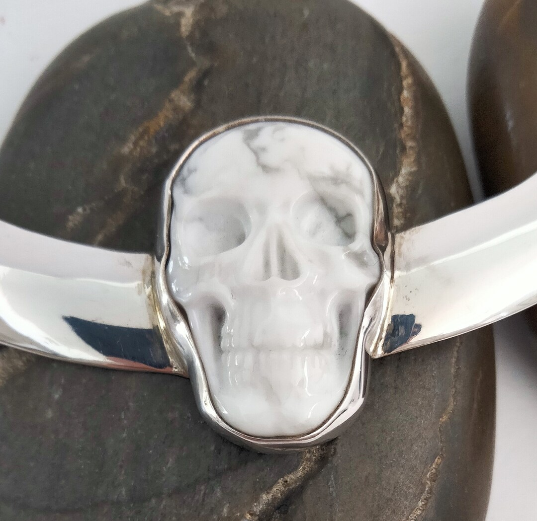 Vintage Silver Marble Unisex SKULL Necklace Pendant 925 Silver Man's ...