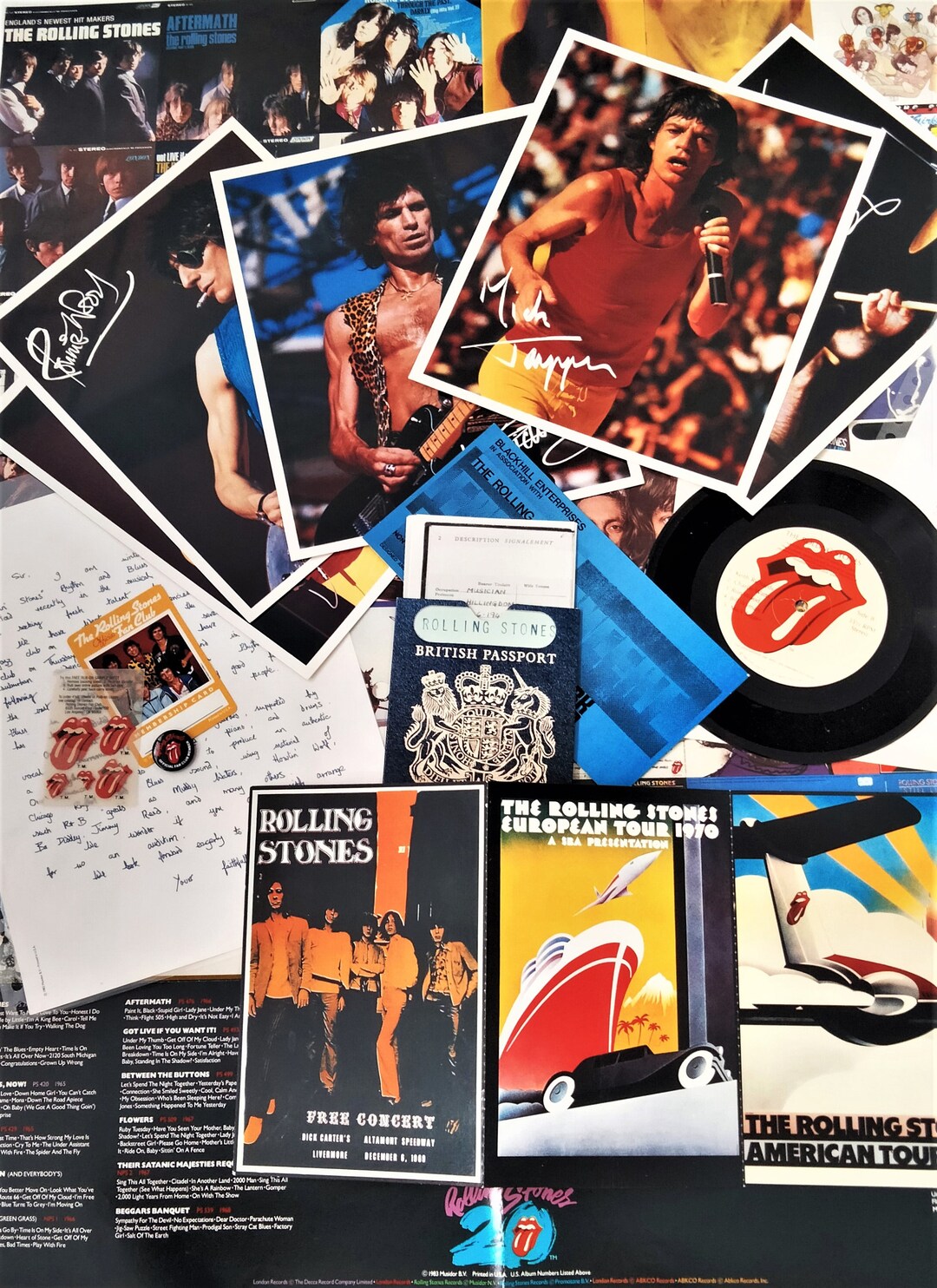 RARE ROLLING STONES Rare Vintage Fan Club Set 1980's Mick Jagger Record ...