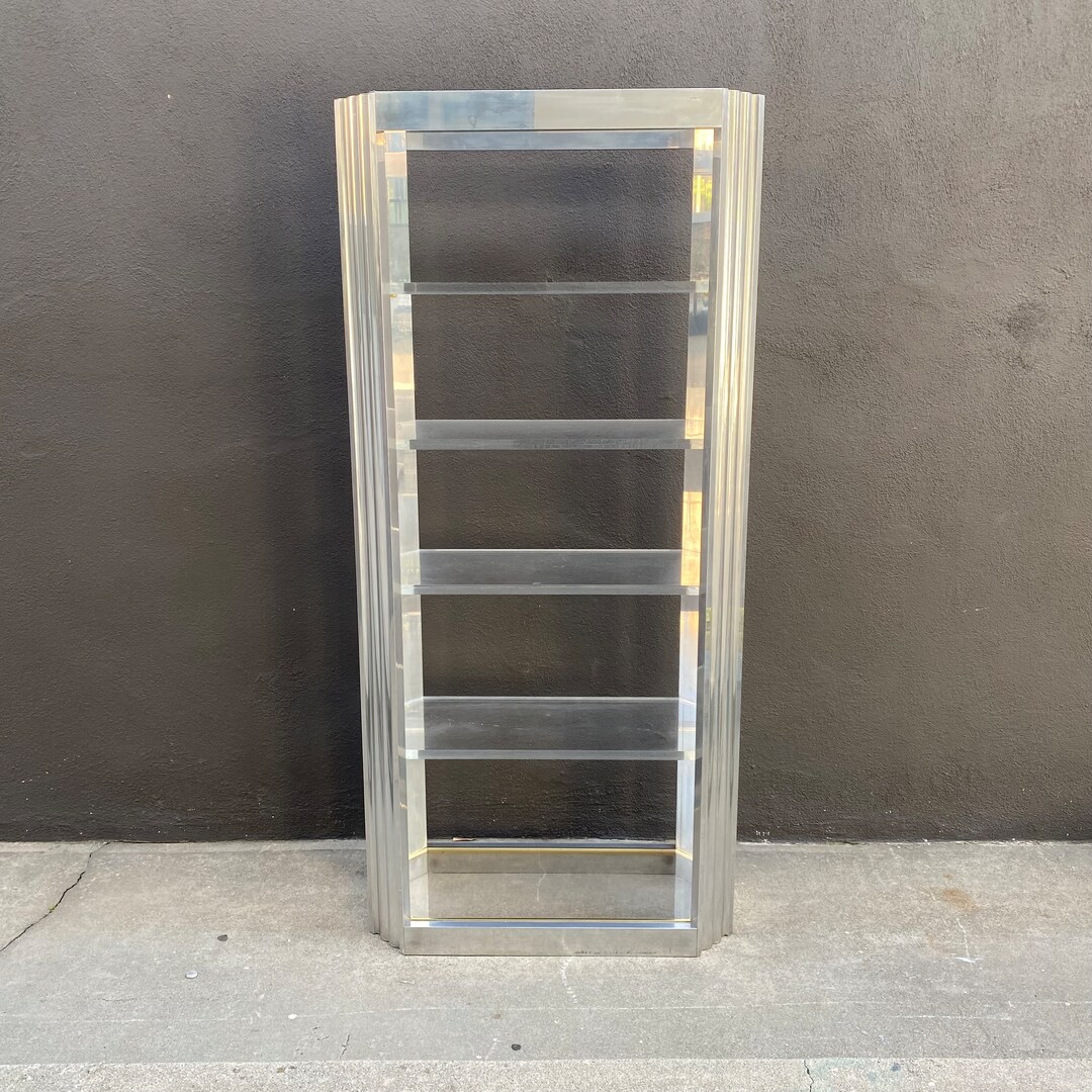 Vintage Chrome & Lucite Emerge Bookshelf Attributed to Milo - Etsy