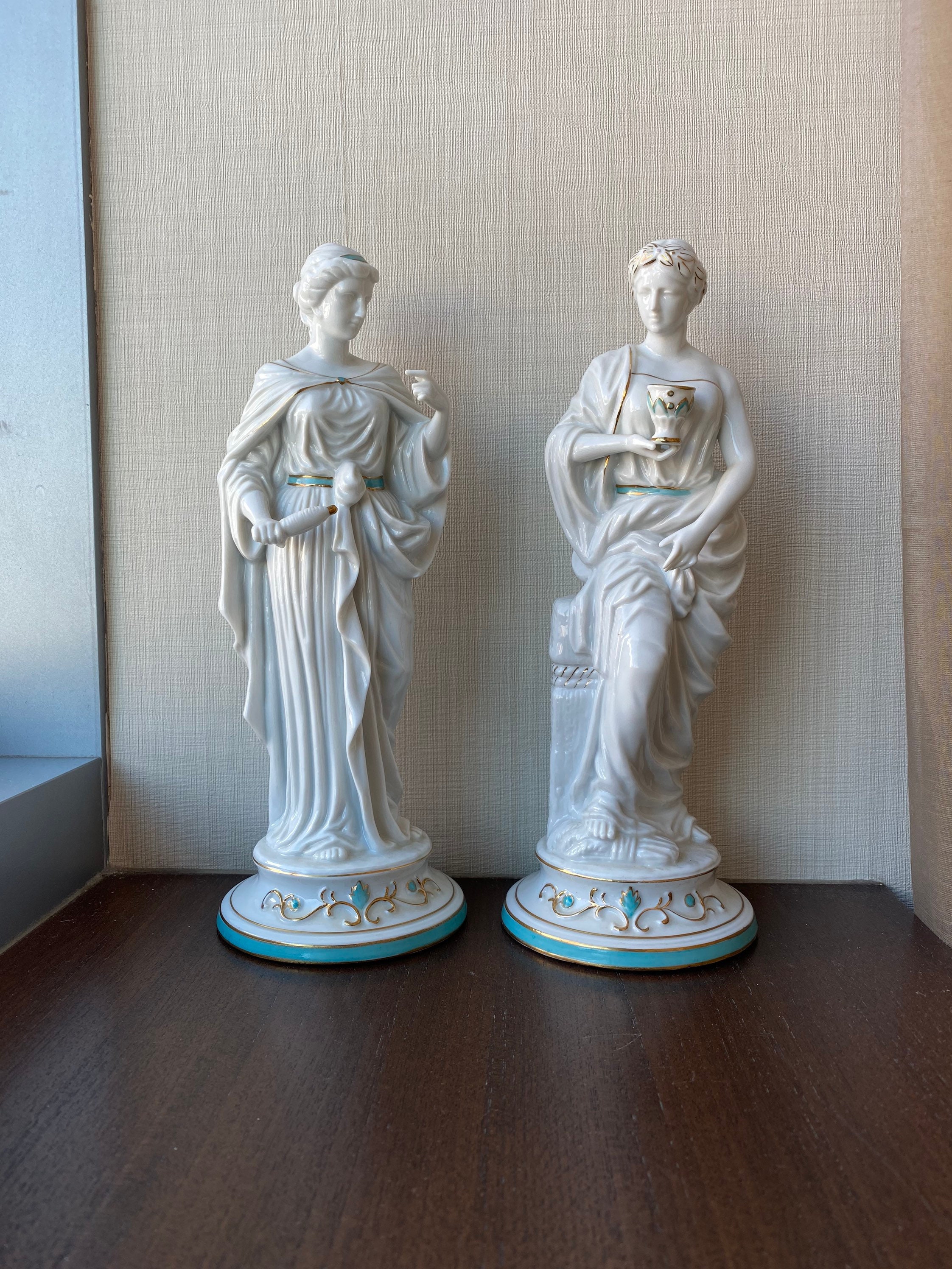 Pair of Porcelain Roman Muses Figurines - Etsy