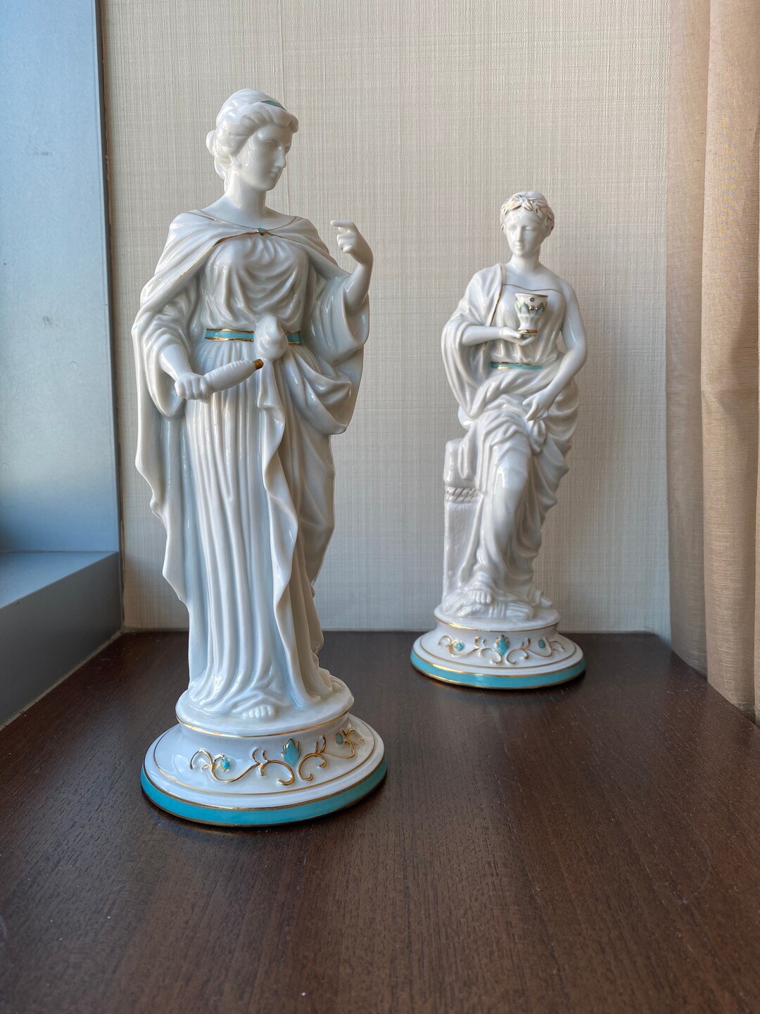 Pair of Porcelain Roman Muses Figurines - Etsy