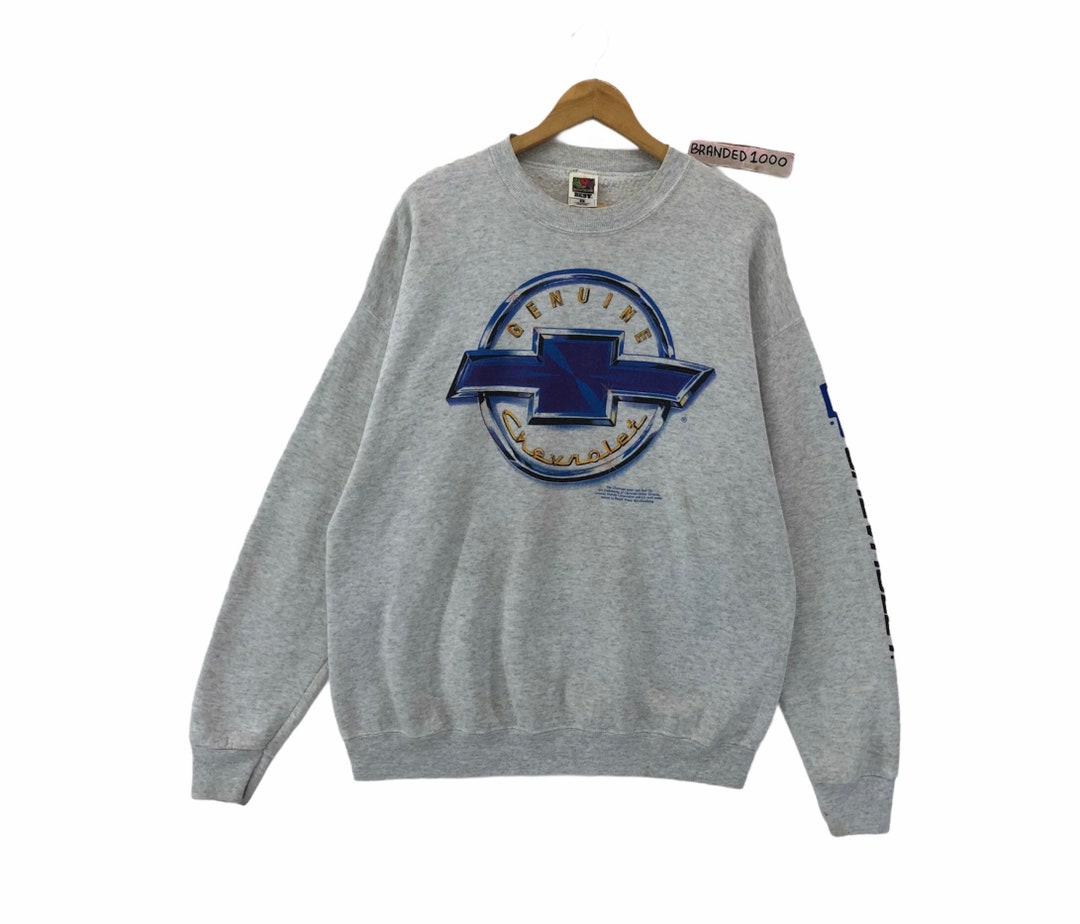 Rare Vintage Genuine Chevrolet Sweatshirt Big Logo Spellout Jumper ...