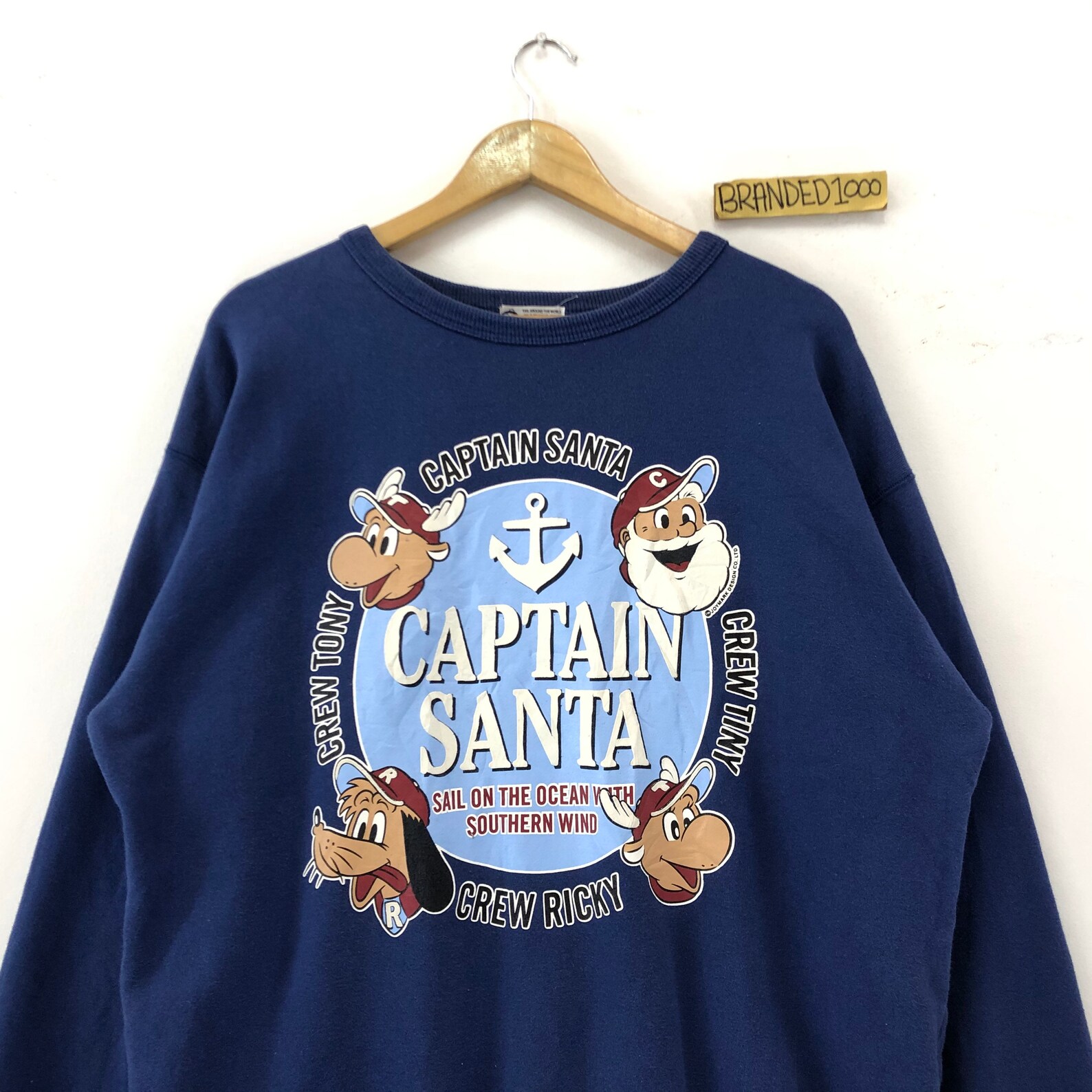 Rare Vintage Captain Santa Sweatshirt Big Logo Spellout - Etsy