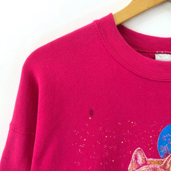 Rare!!! Vintage Wolf Sweatshirt Pink Color Pullover J… - Gem