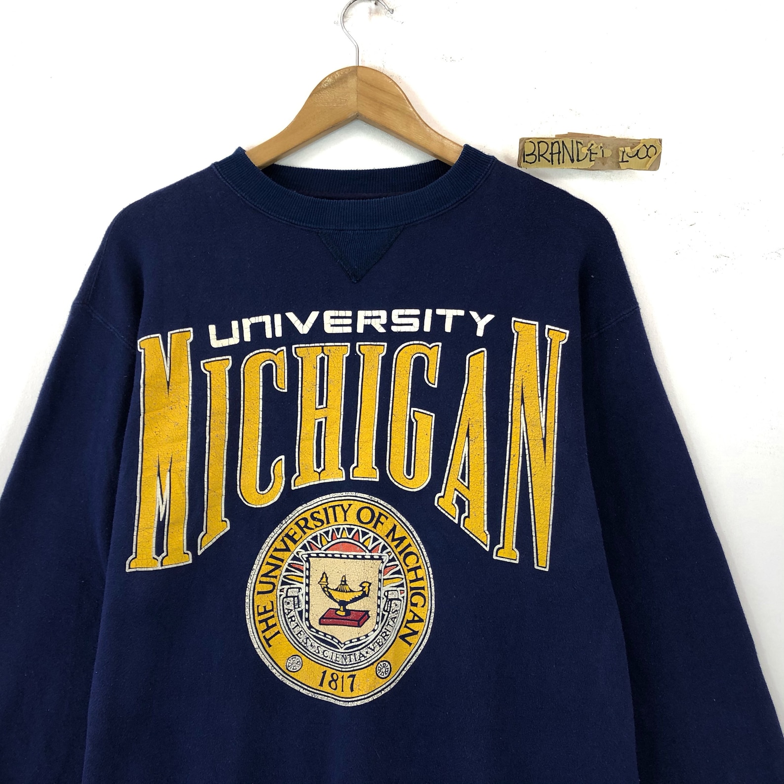 Rare Vintage University of Michigan Sweatshirt Big Logo - Etsy