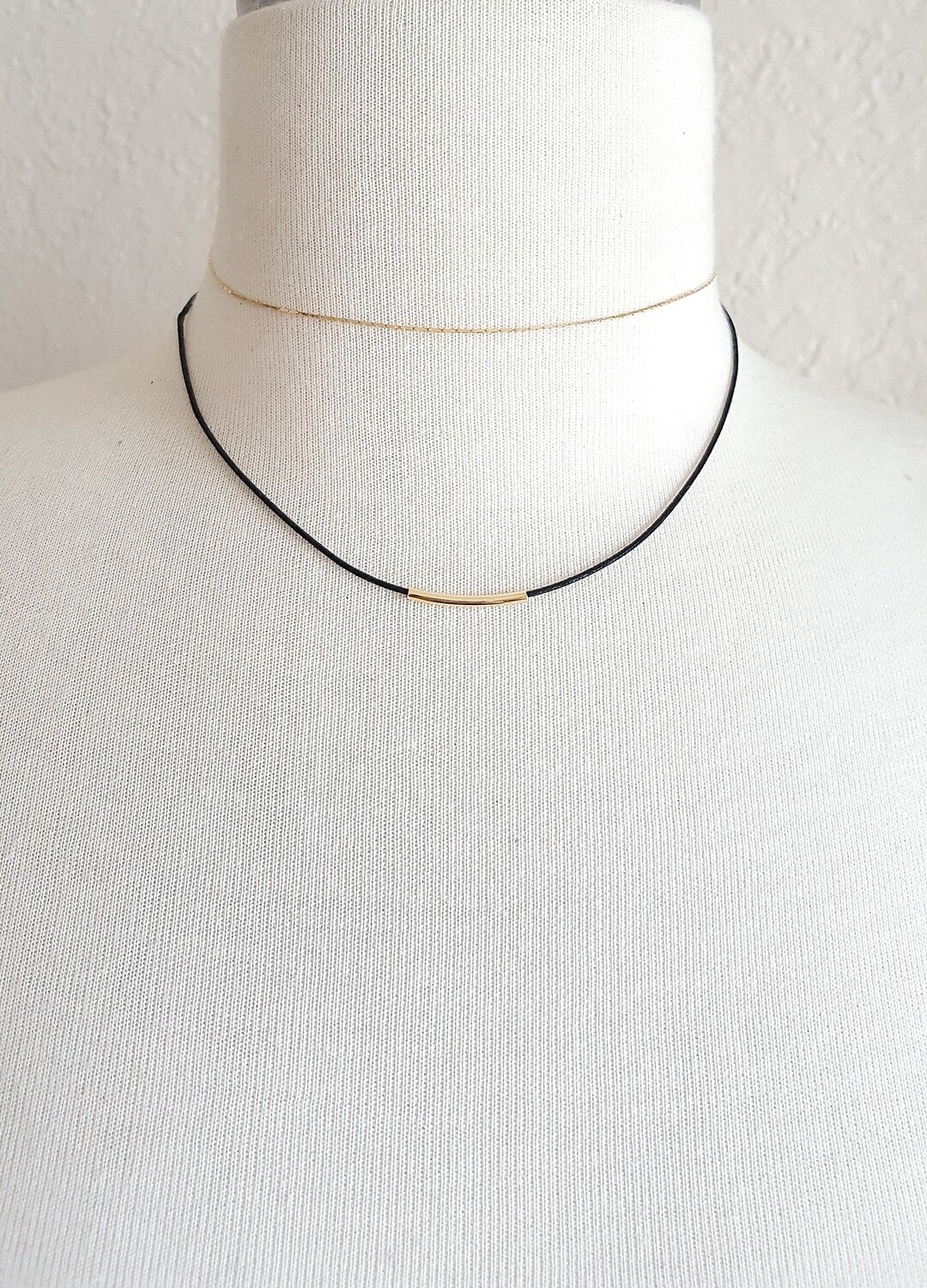Curved Gold Bar Choker,choker,layering Choker,gold Layering Choker,gold ...