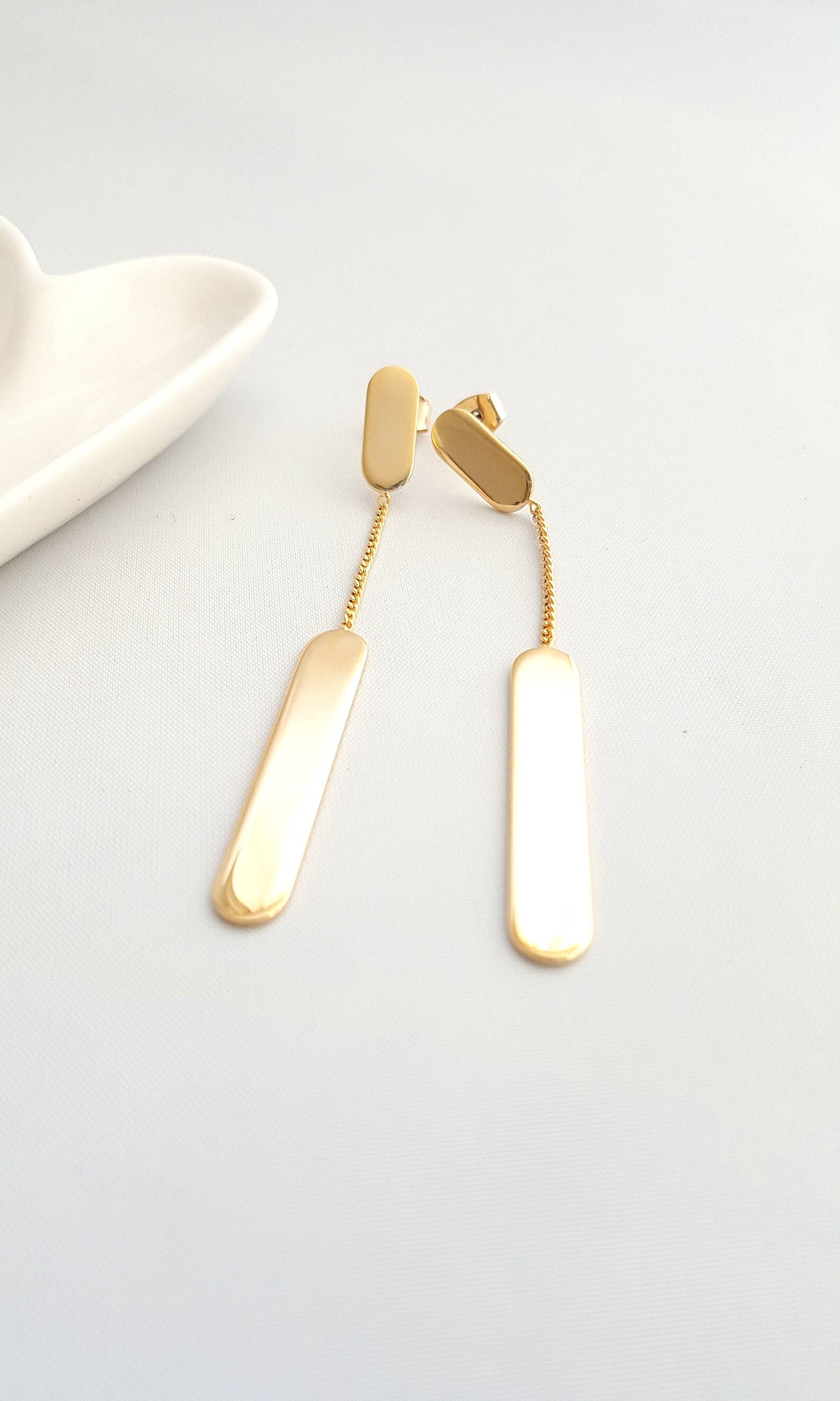 Modern Geo Dangle Earrings,bar Dangle Earring,gold Bar Earring,geo Bar ...
