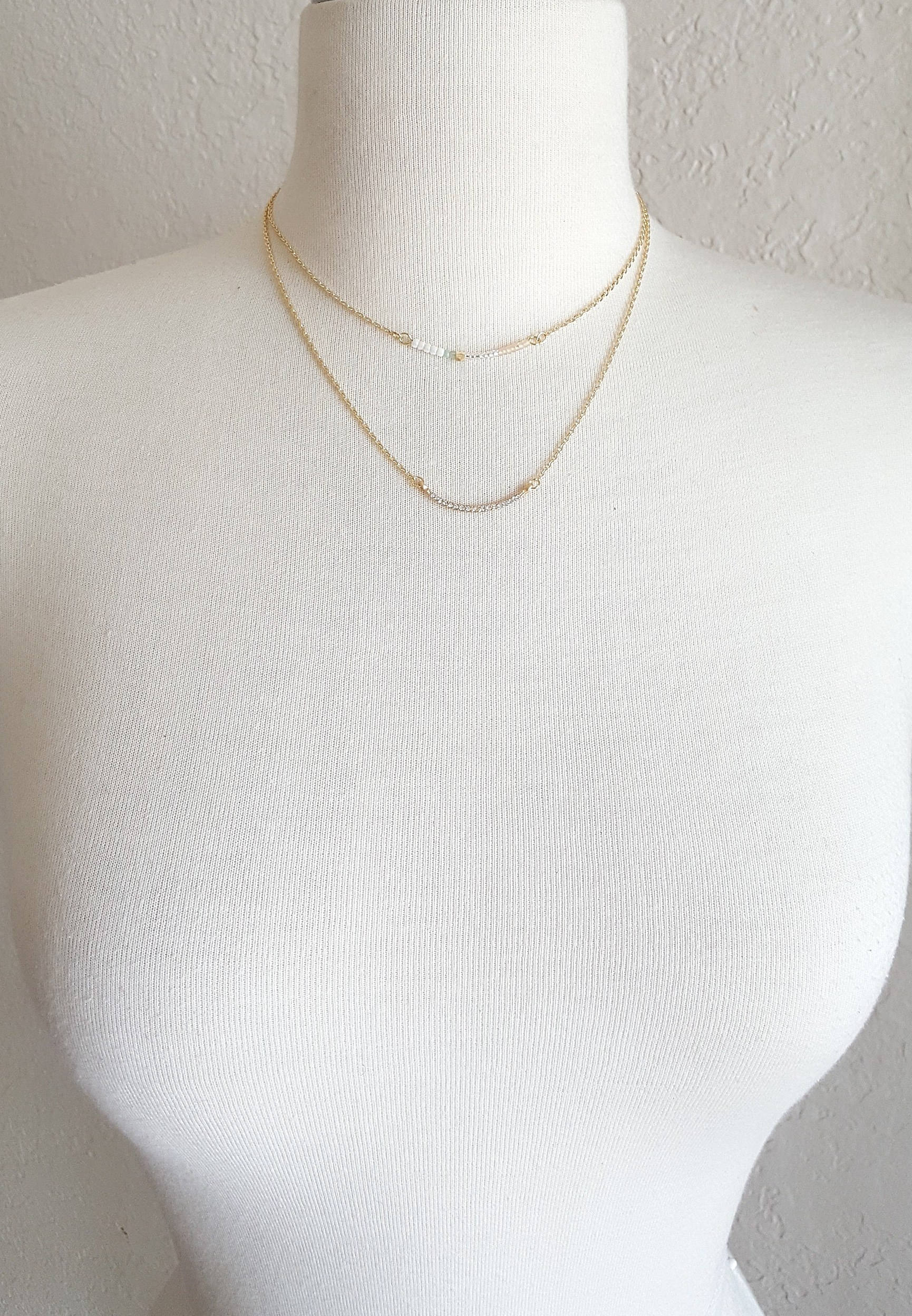 Double Layer Bead Chokerdouble Layer Chokerchokerlayering - Etsy