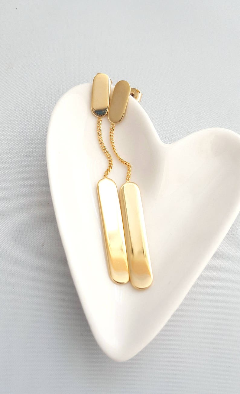 Modern Geo Dangle Earrings,bar Dangle Earring,gold Bar Earring,geo Bar ...